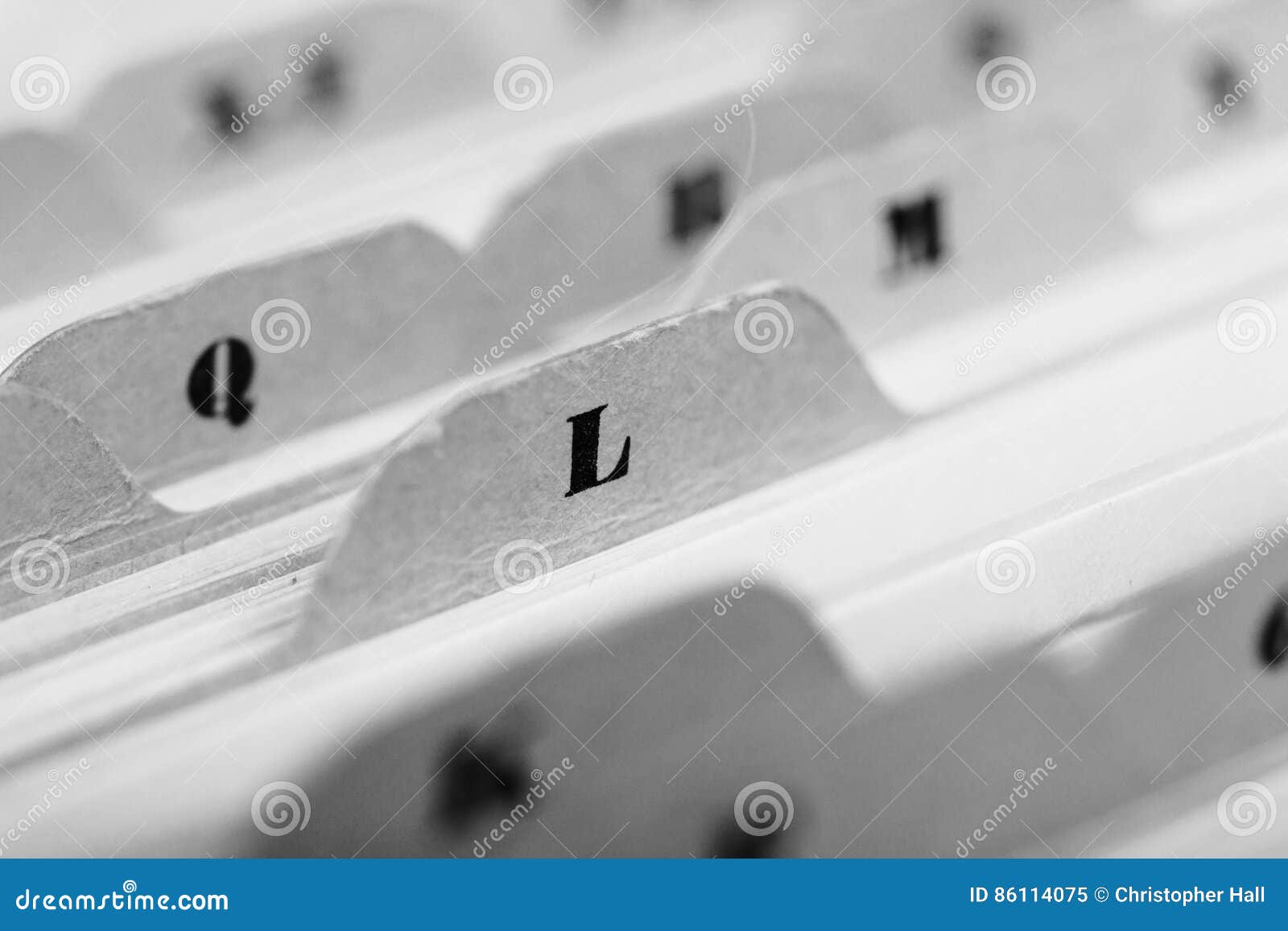 Close Up of Alphabetical Index Cards in Box Stock Image - Image of file ...
