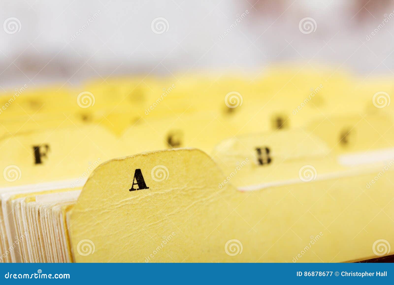 Close Up of Alphabetical Index Cards in Box Stock Image - Image of ...