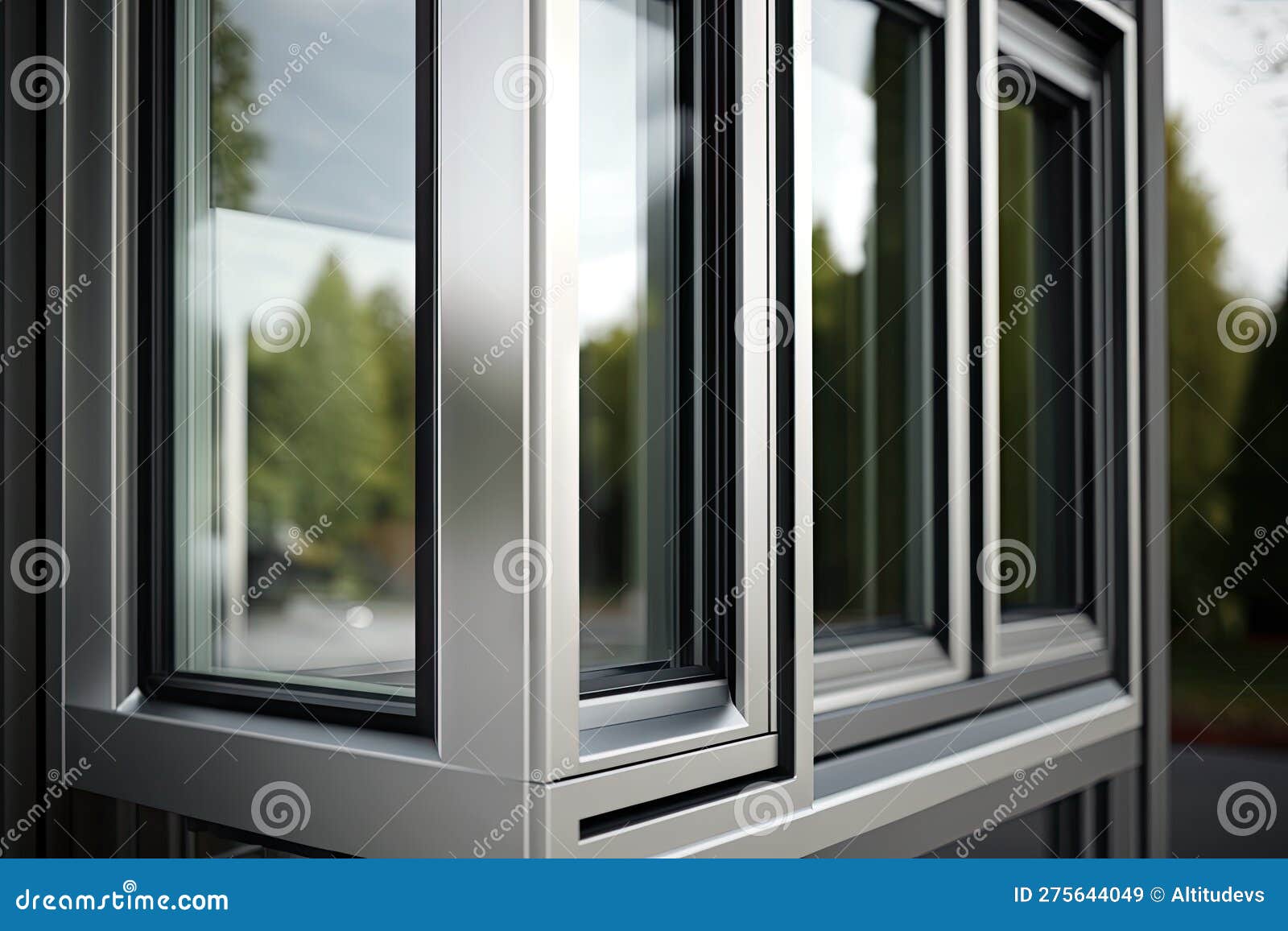 Close-up of Aluminium Windows, with Clear View of the Outside Stock ...