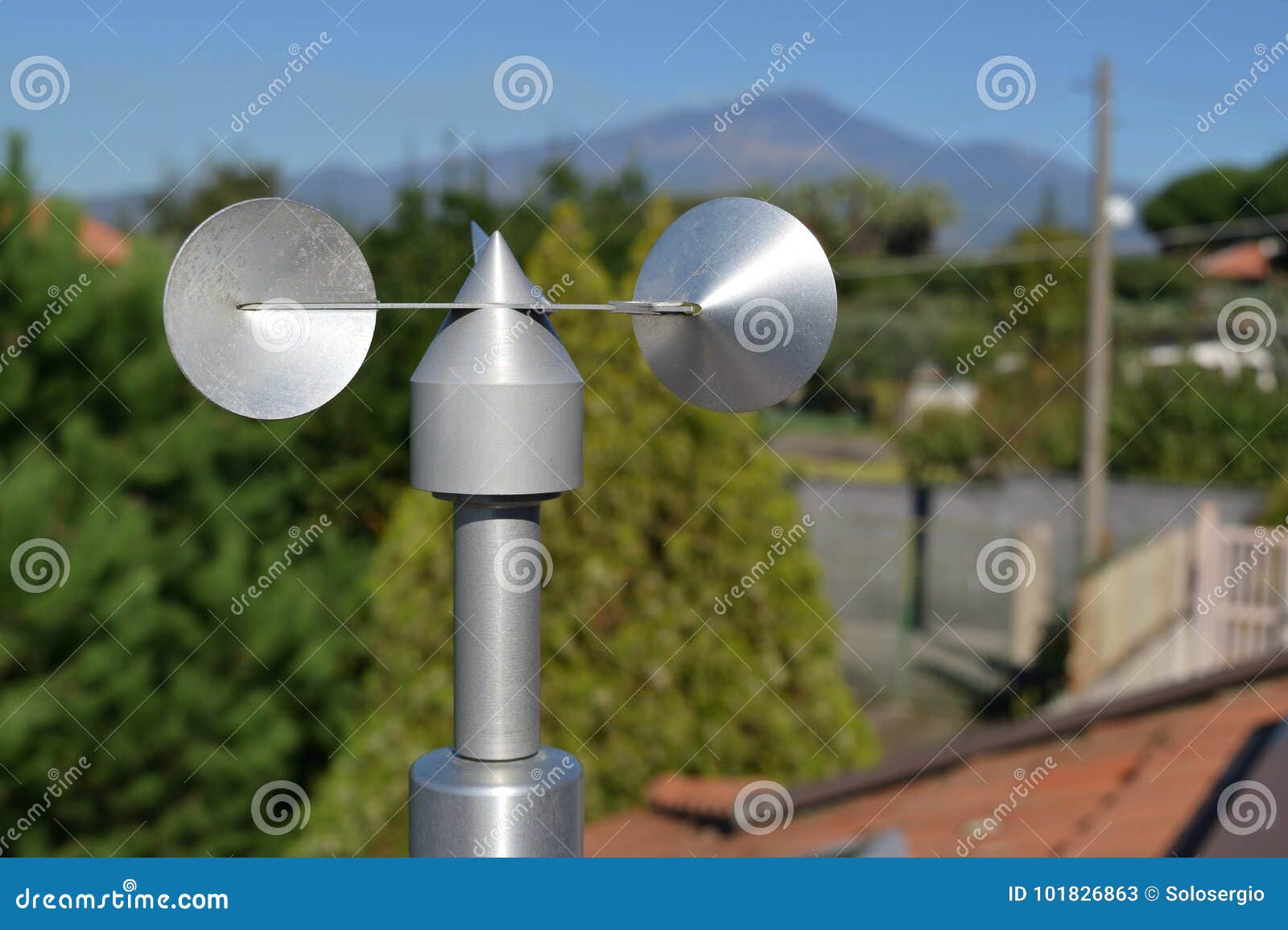 Anemometer on roof stock image. Image of monitor, meteorology - 101826863