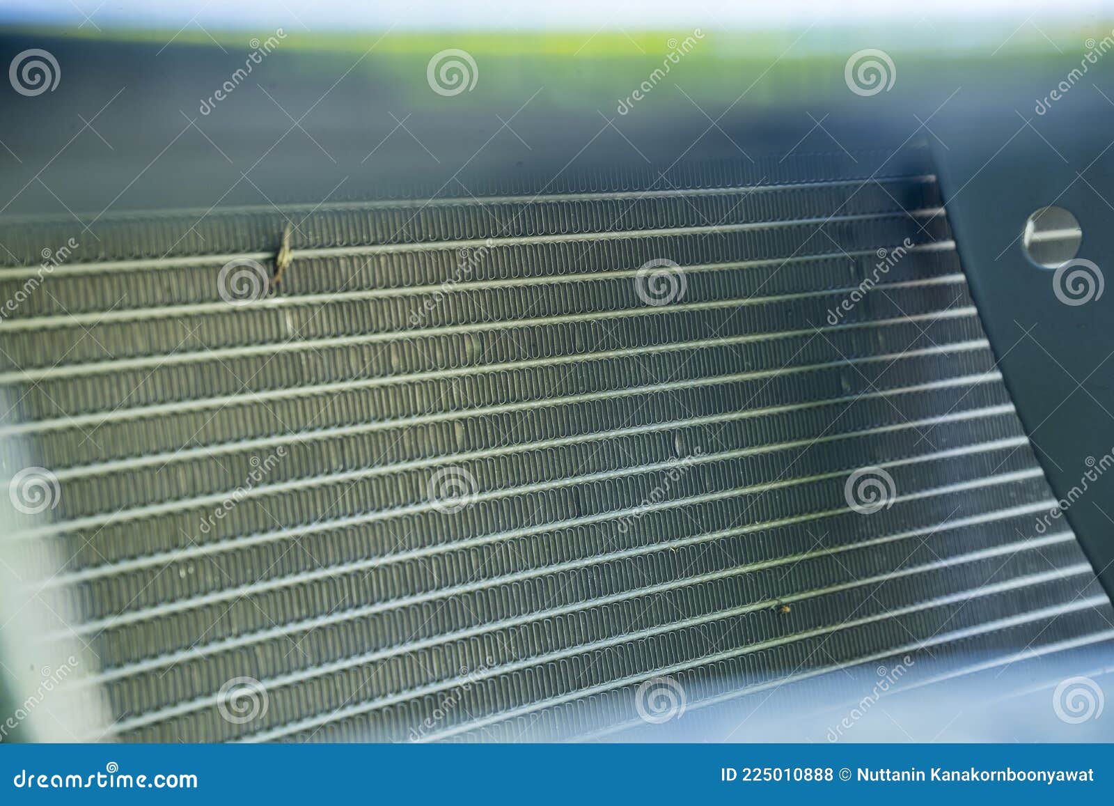Close Up Aluminum Fin of Cooling Condenser Coil of Air Condition System ...