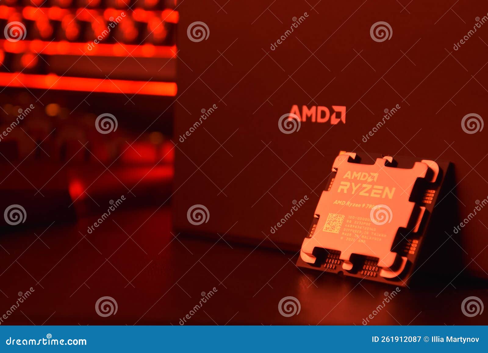 A Close-up of an AMD Ryzen 9 3900X Processor in a Packaging Box with ...