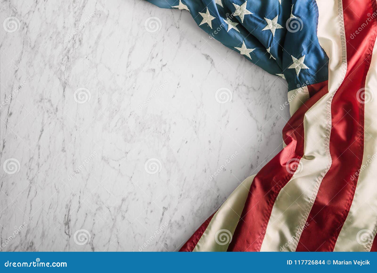 Close-up American Flag on White Marble Background Stock Photo - Image ...