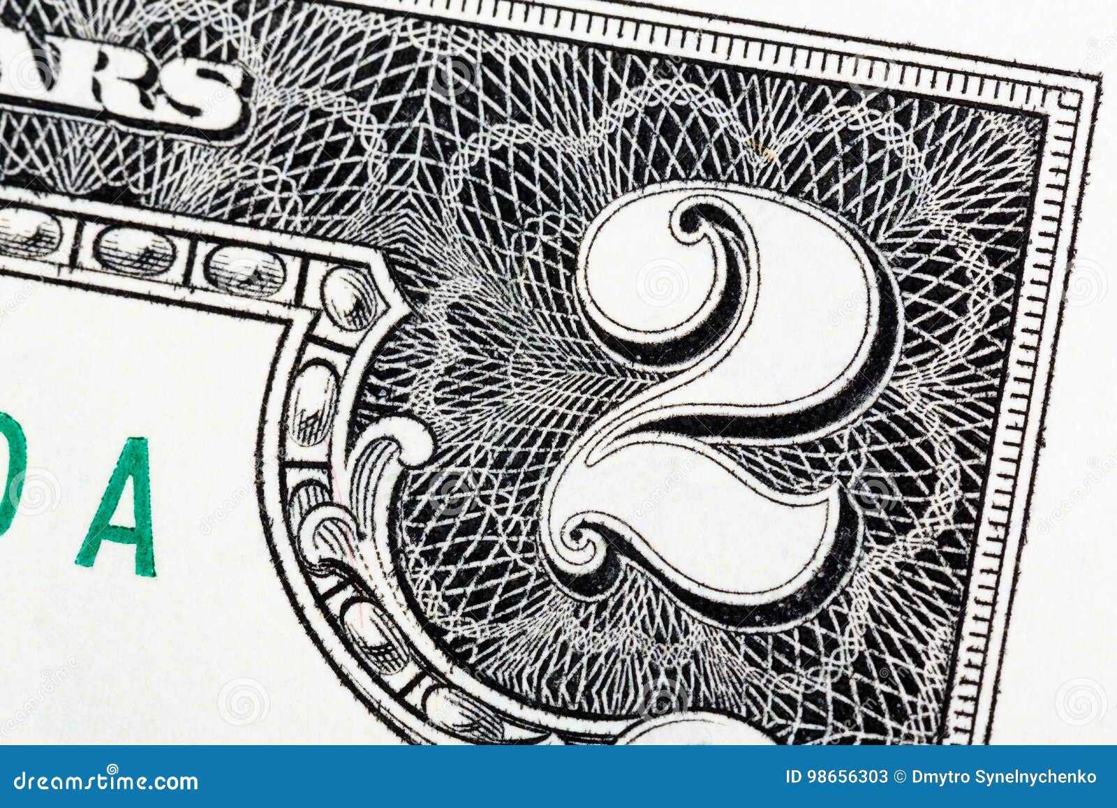 Close Up of American Two Dollar Bill. Stock Image - Image of wage ...