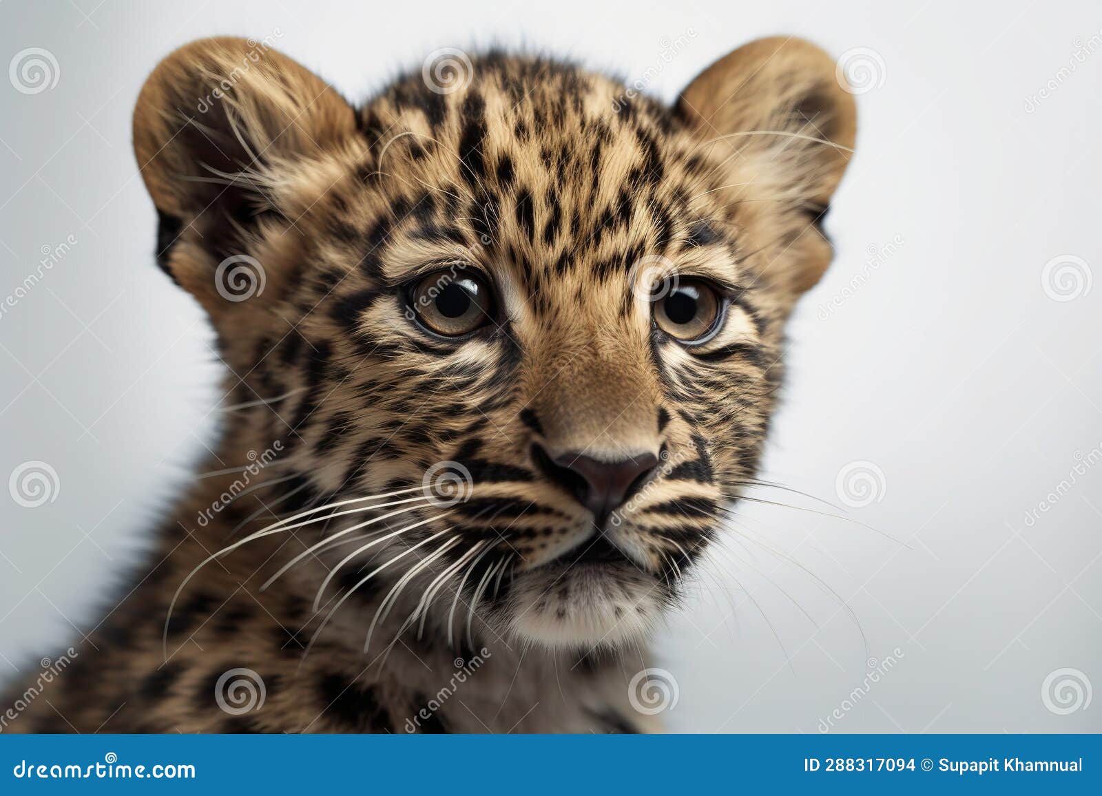Close-up of an Amur Leopard S Face on a Dark Background Stock ...