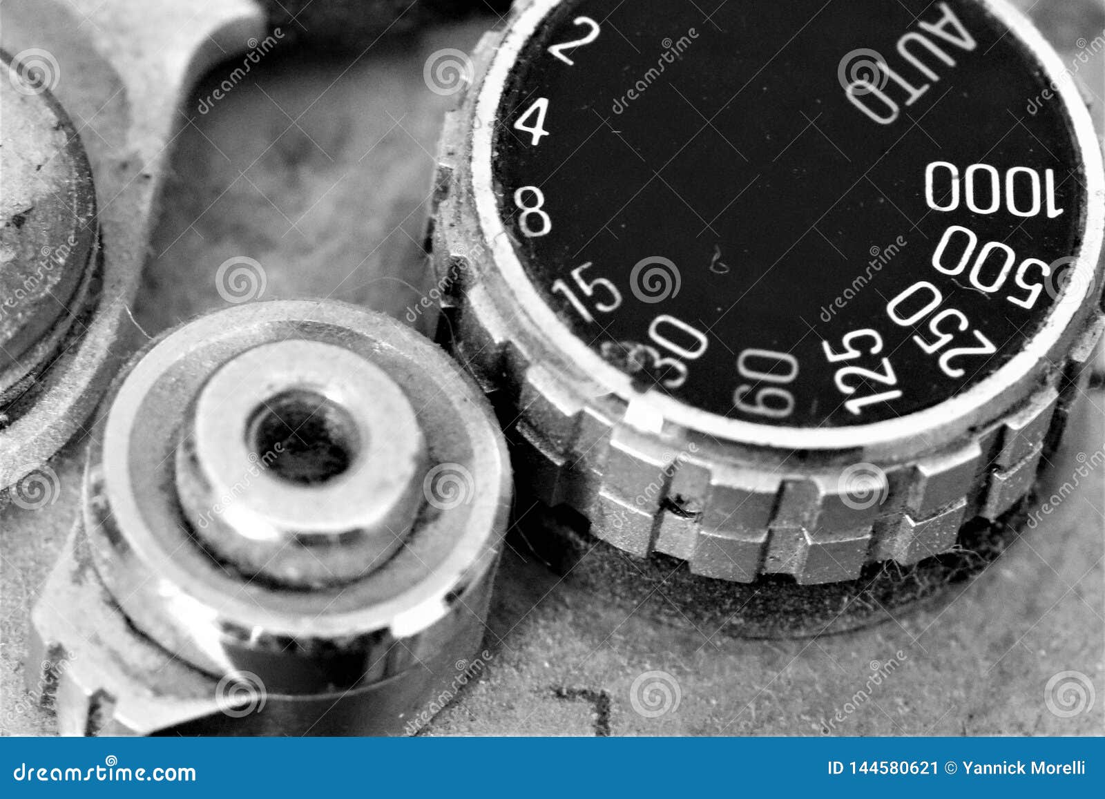 Close Up of an Analog Camera. Selector Dial Macro. Stock Image - Image ...