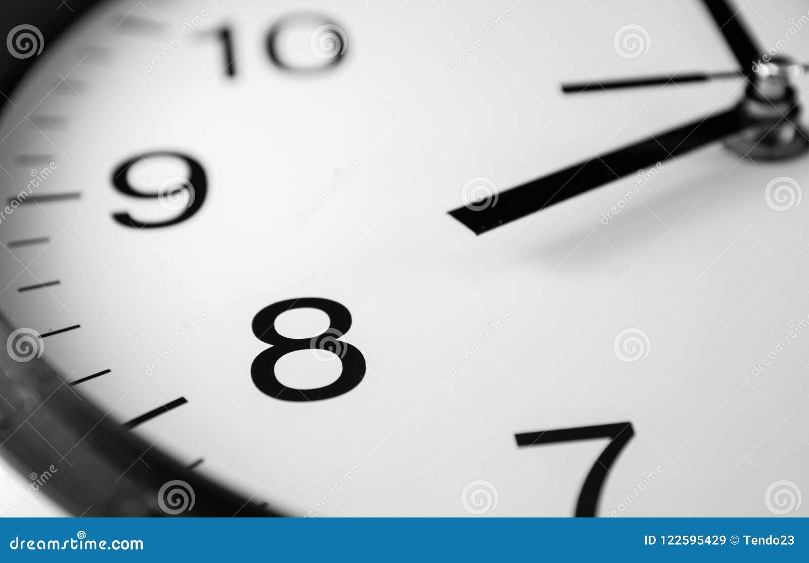 Close Up of Clock with Selective Focus at 8 Oclock Stock Image - Image ...