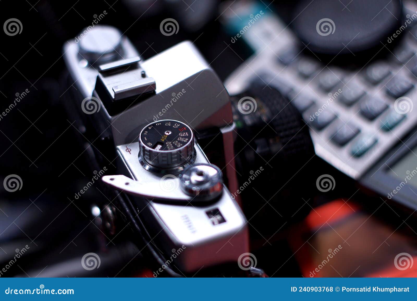 Close Up of Analog Film Camera Selective Focus of Shallow Depth of ...