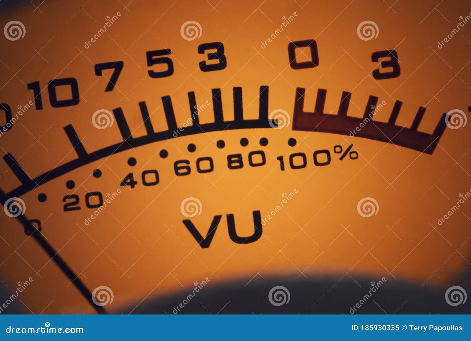 Close Up of an Analog VU Audio Meter Stock Image - Image of analog ...