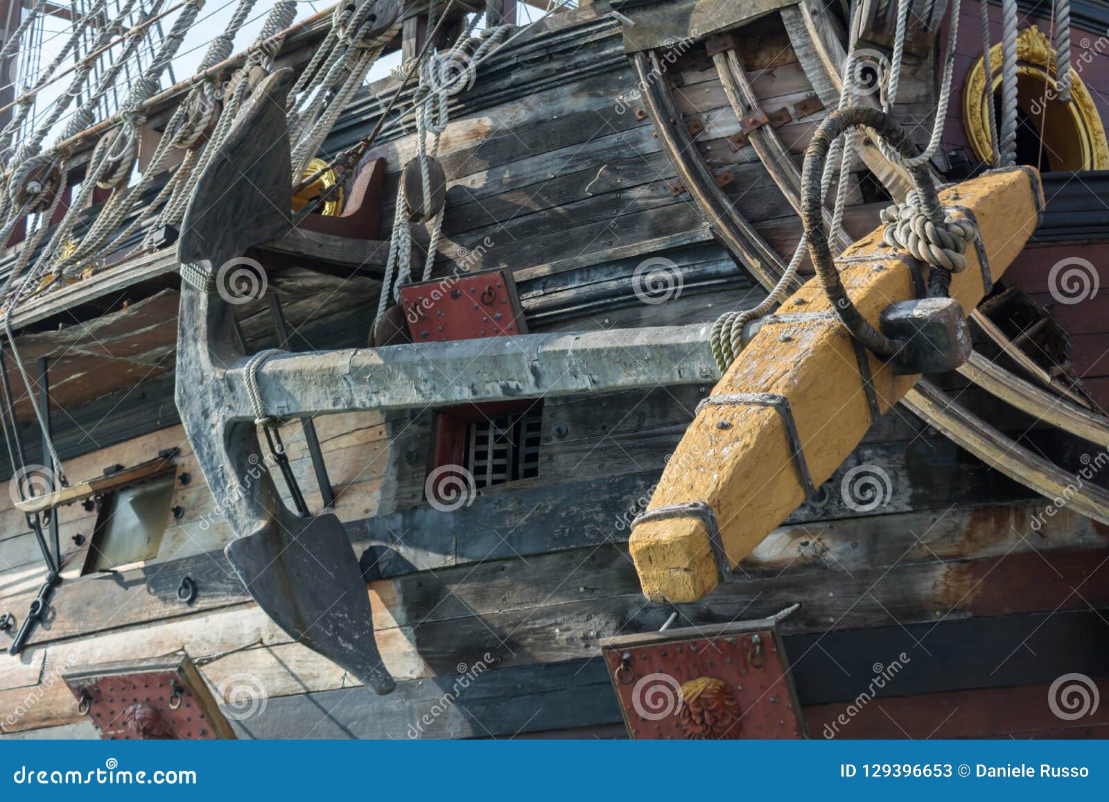 Close Up of the Anchor of an Ancient Pirate Galeon Editorial Stock ...