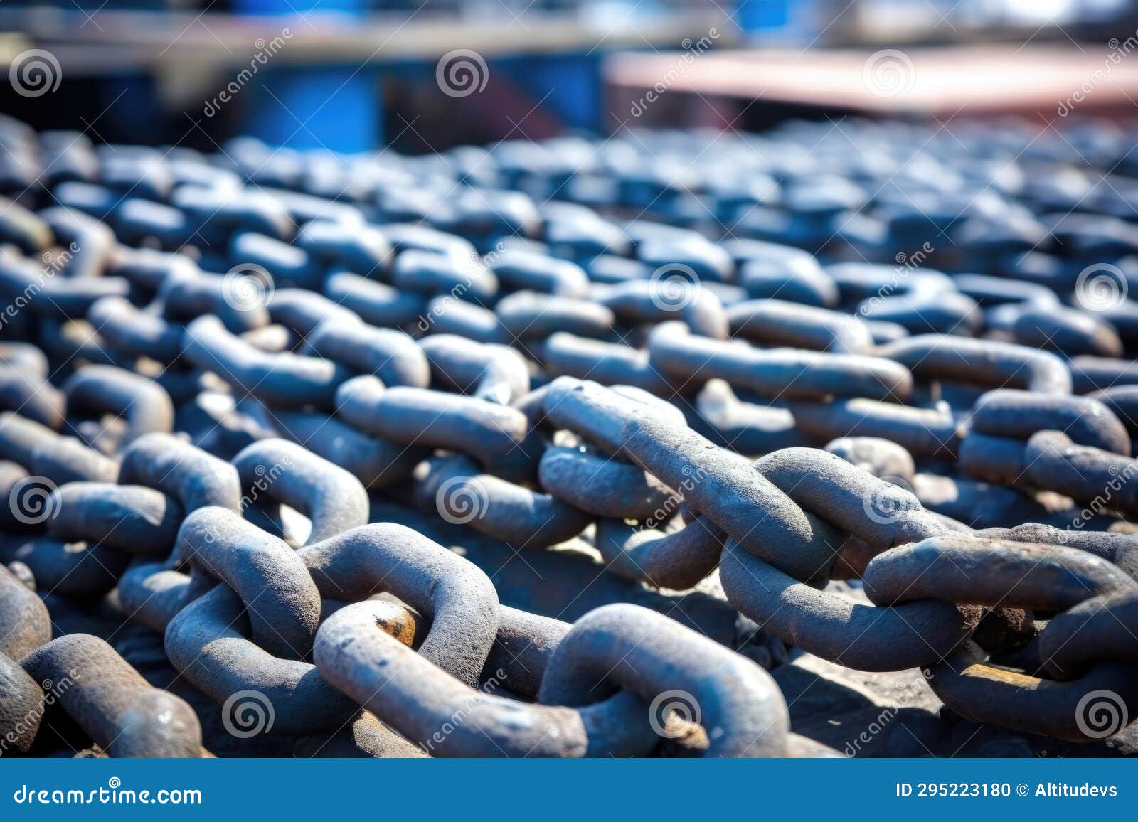 Close Up of Anchor Chains in a Naval Dockyard Stock Photo - Image of ...