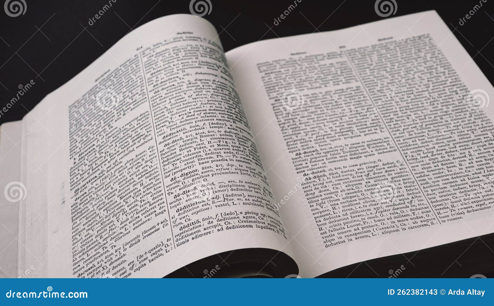 Close Up of Ancient Greek, Latin Dictionary Education, Stock Image ...