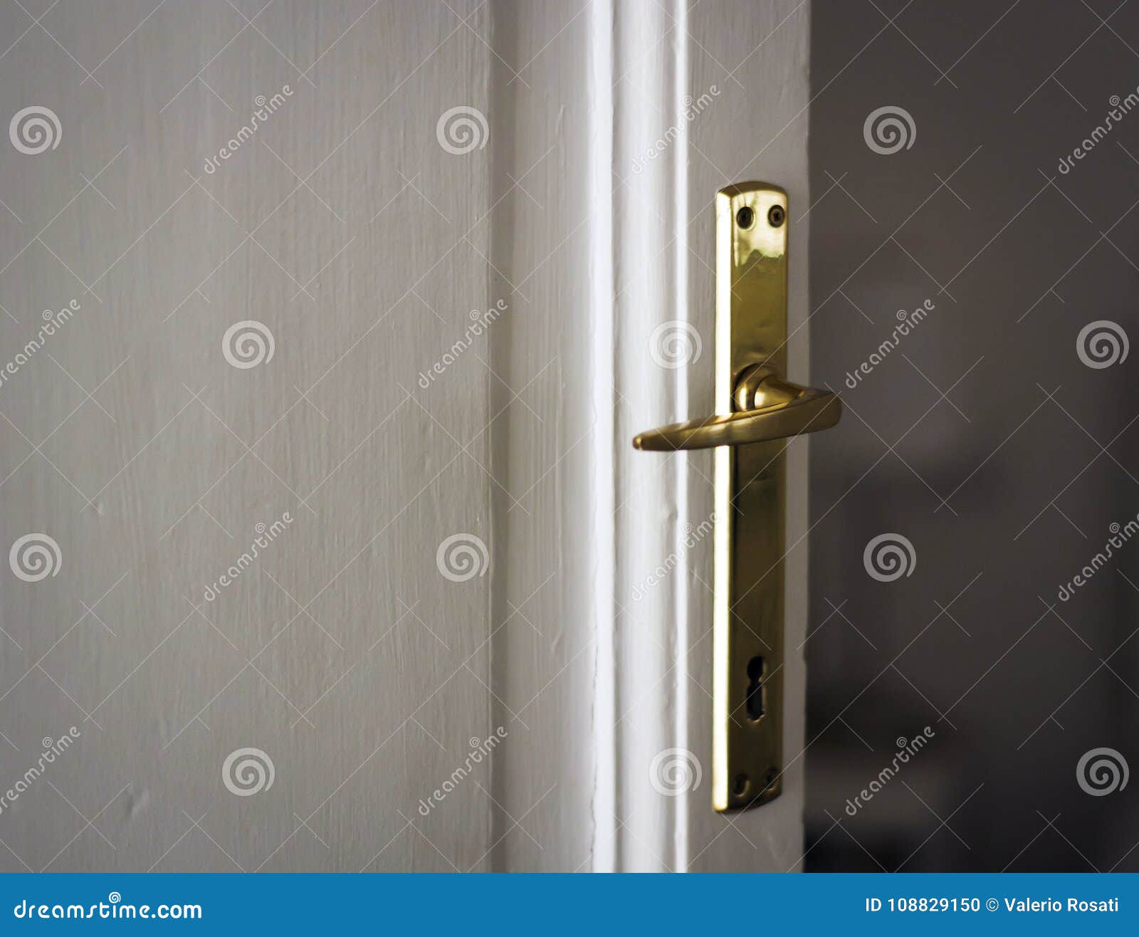 Ancient Handle of a Door Painted in White Stock Photo - Image of ...