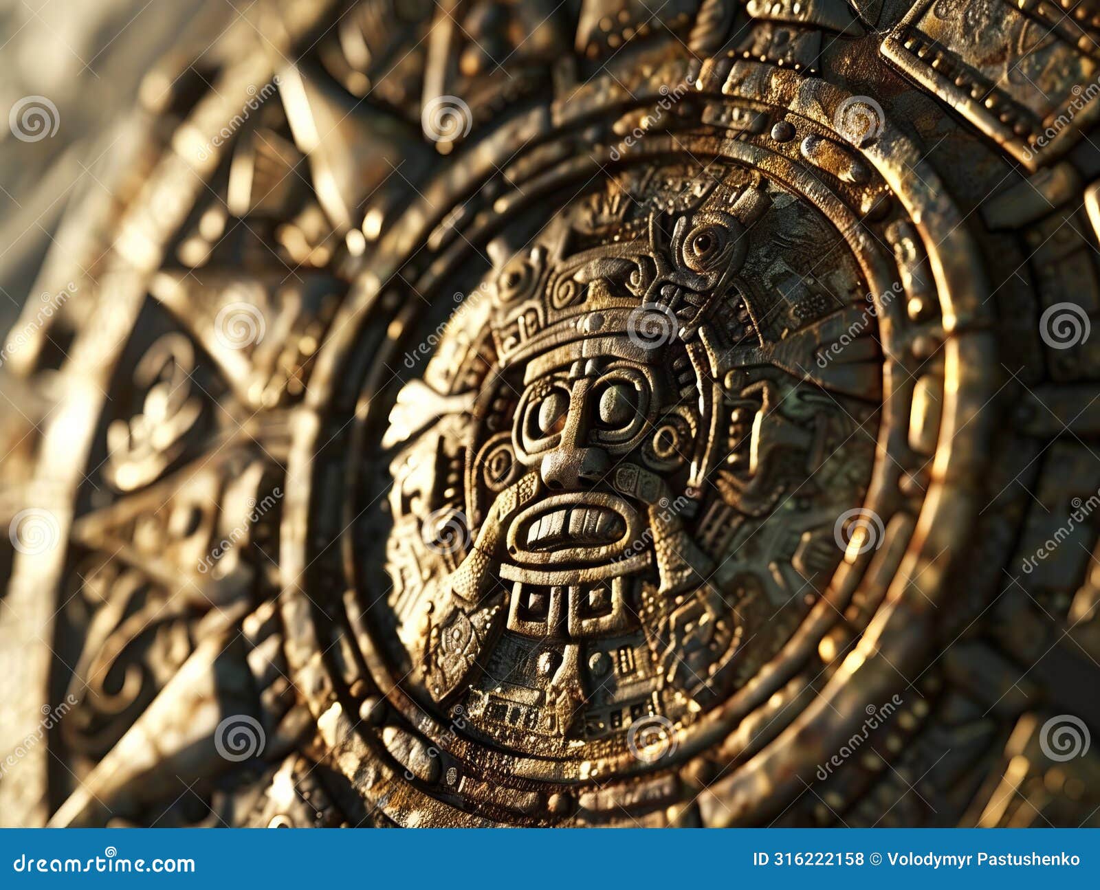 A Close Up of an Ancient Mayan Calendar Stock Photo - Image of ancient ...