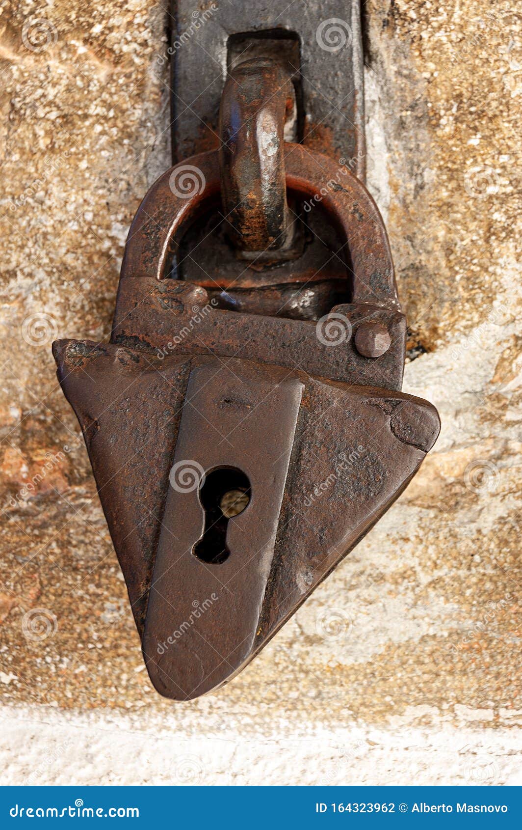 Ancient Rusty Padlock With A Keyhole Stock Photo - Image of lock, iron ...