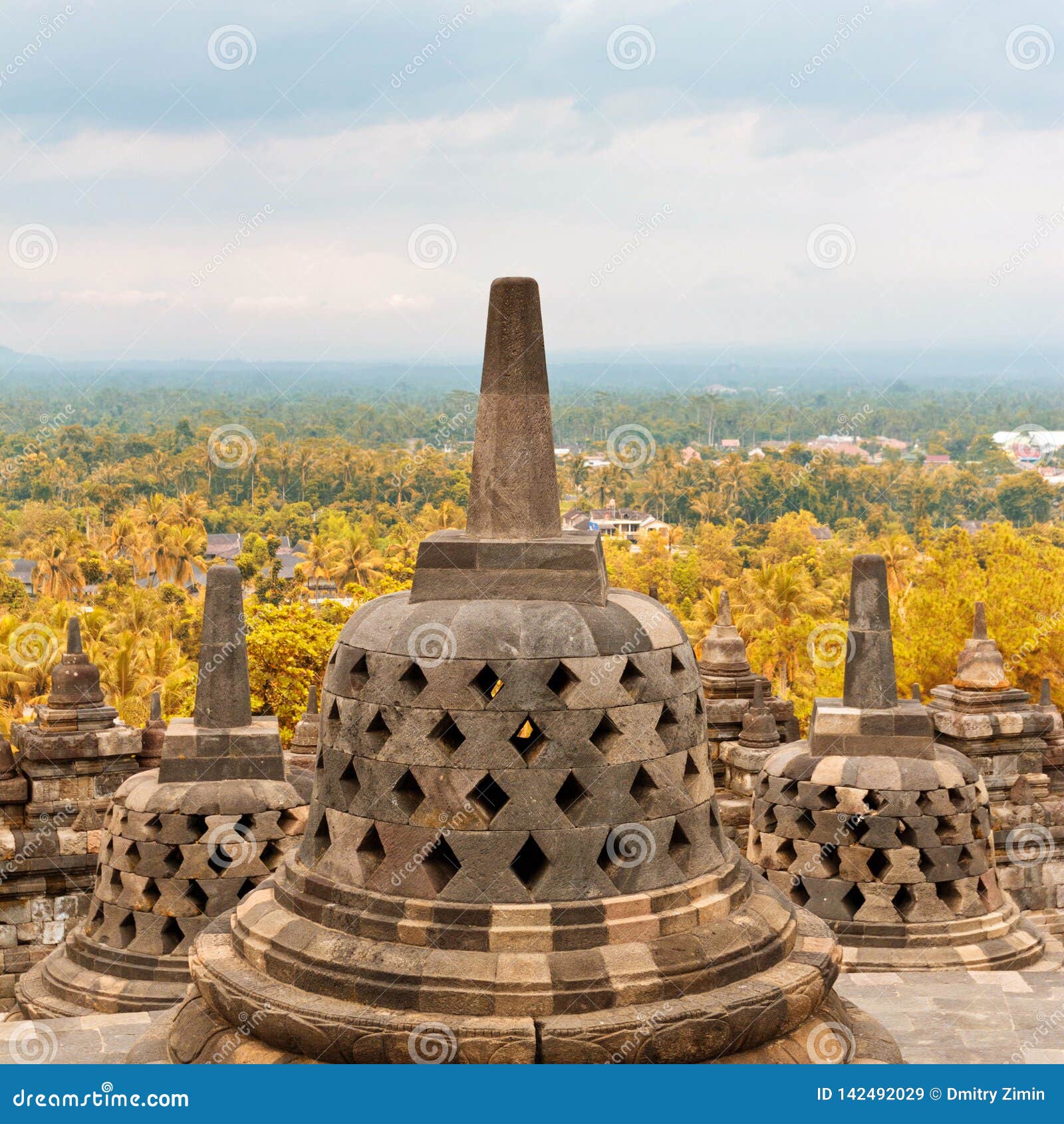Old Stupa in Borobudur Buddhist Temple in Java, Indonesia Stock Image ...
