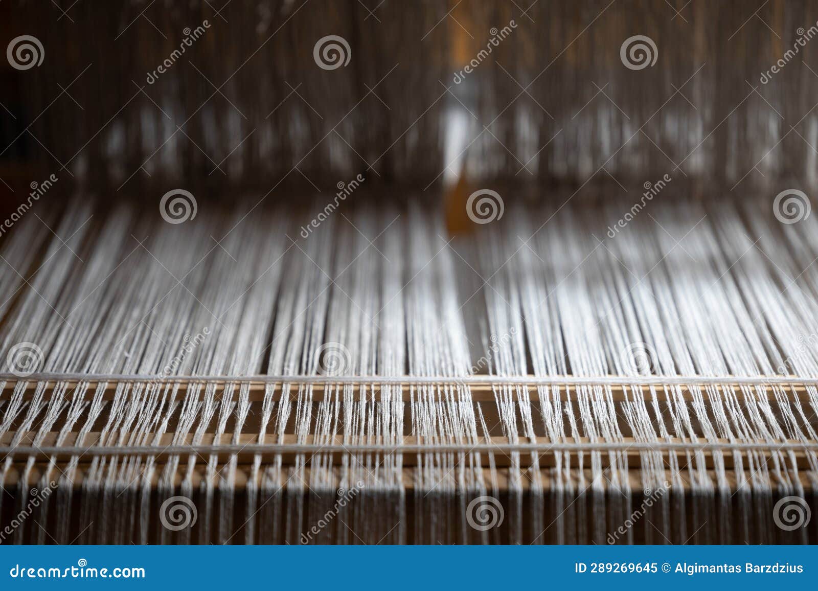 Close-up of Ancient Traditional Hand Weaving Loom or Weaving Machine ...