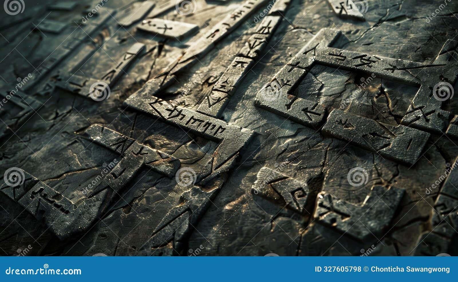 Close Up of Ancient Weathered Stone Carvings with Intricate Patterns ...