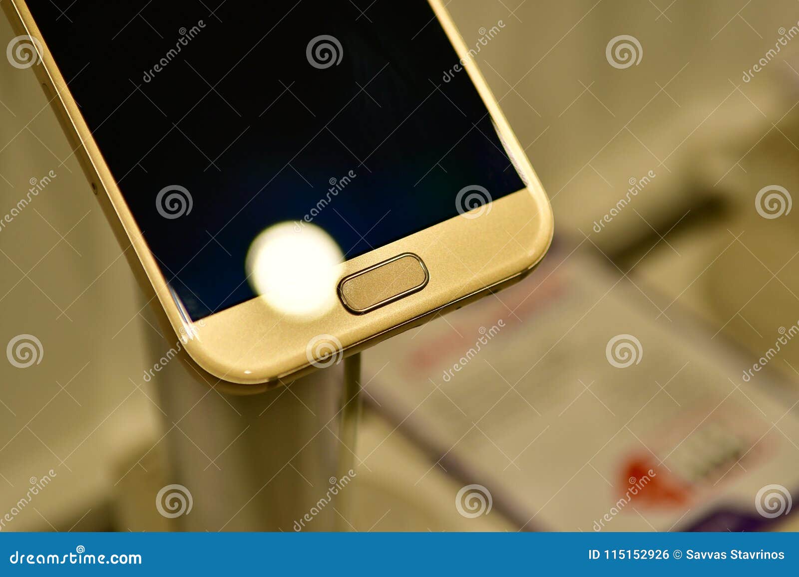 Close Up of Android Phone on Display Stock Photo - Image of technology ...