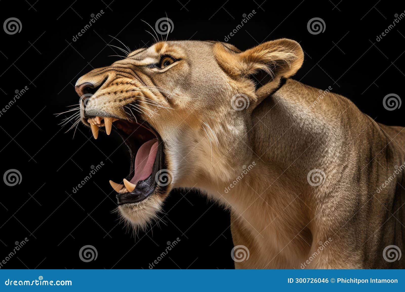 Close-up of an Angry Roaring Lion Ready To Attack. Generative AI Stock ...