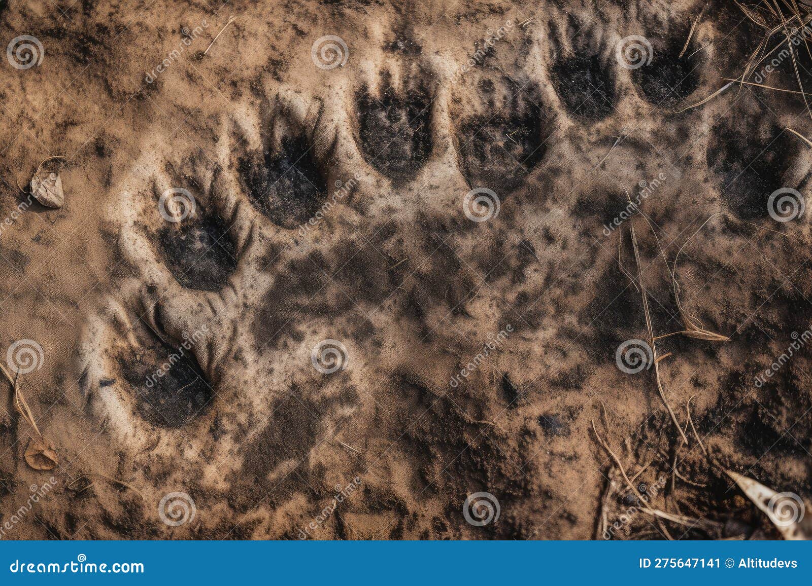 Close-up of Animal Track with Visible Claw Marks and Fur Stock Image ...