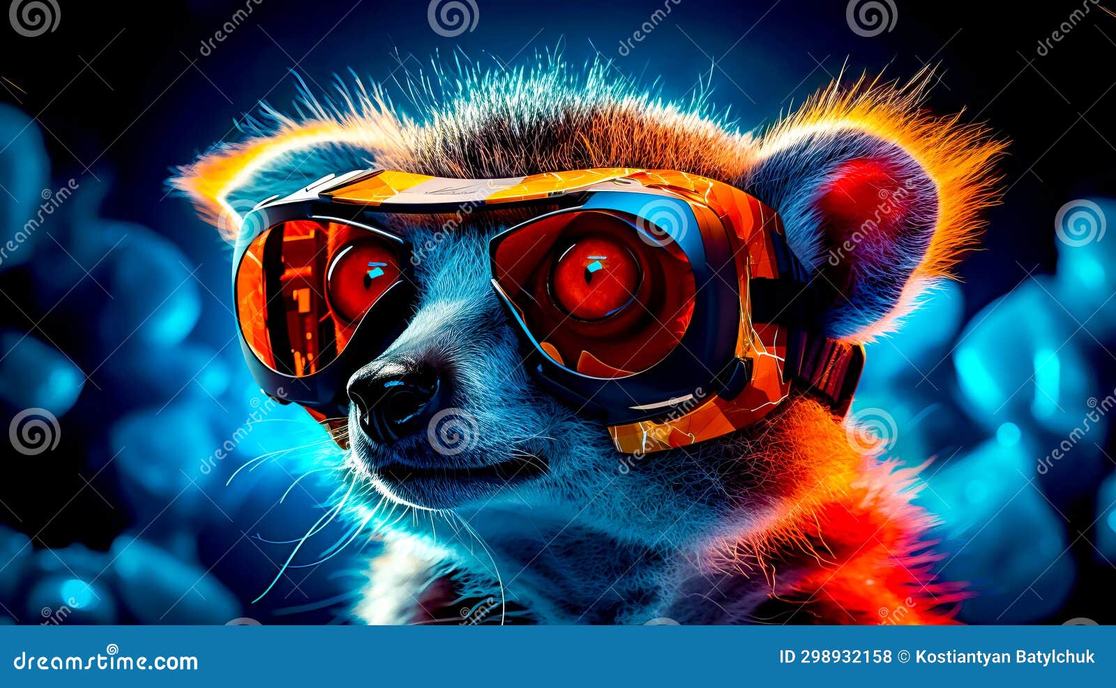 Close Up of Animal Wearing Pair of Goggles on it S Face. Generative AI ...