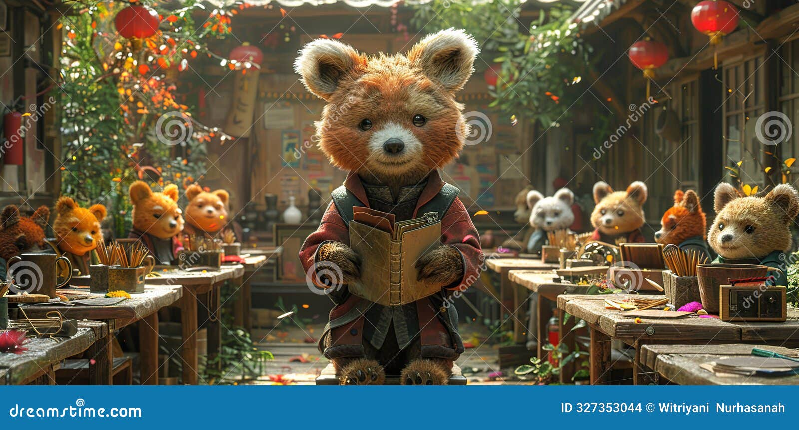 Animated Student Reading A Book With Stack Of Books, Studious Character ...