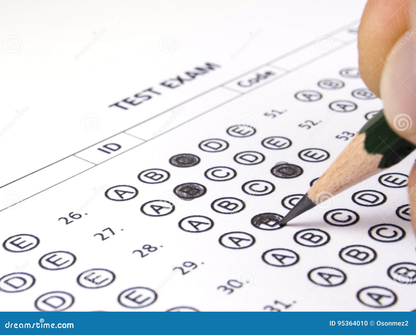 Close Up Answer Sheet for School Stock Photo - Image of exam, check ...