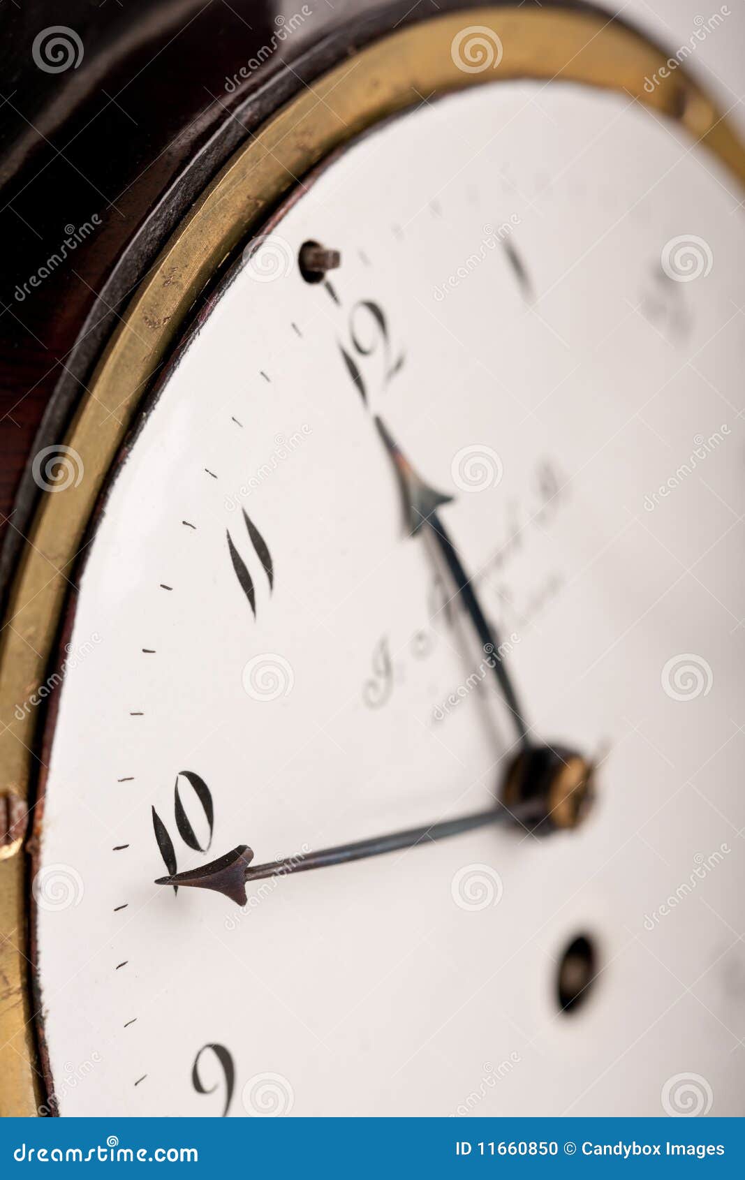 Close-up of Antique Clock, Nearly Midnight Stock Photo - Image of ...