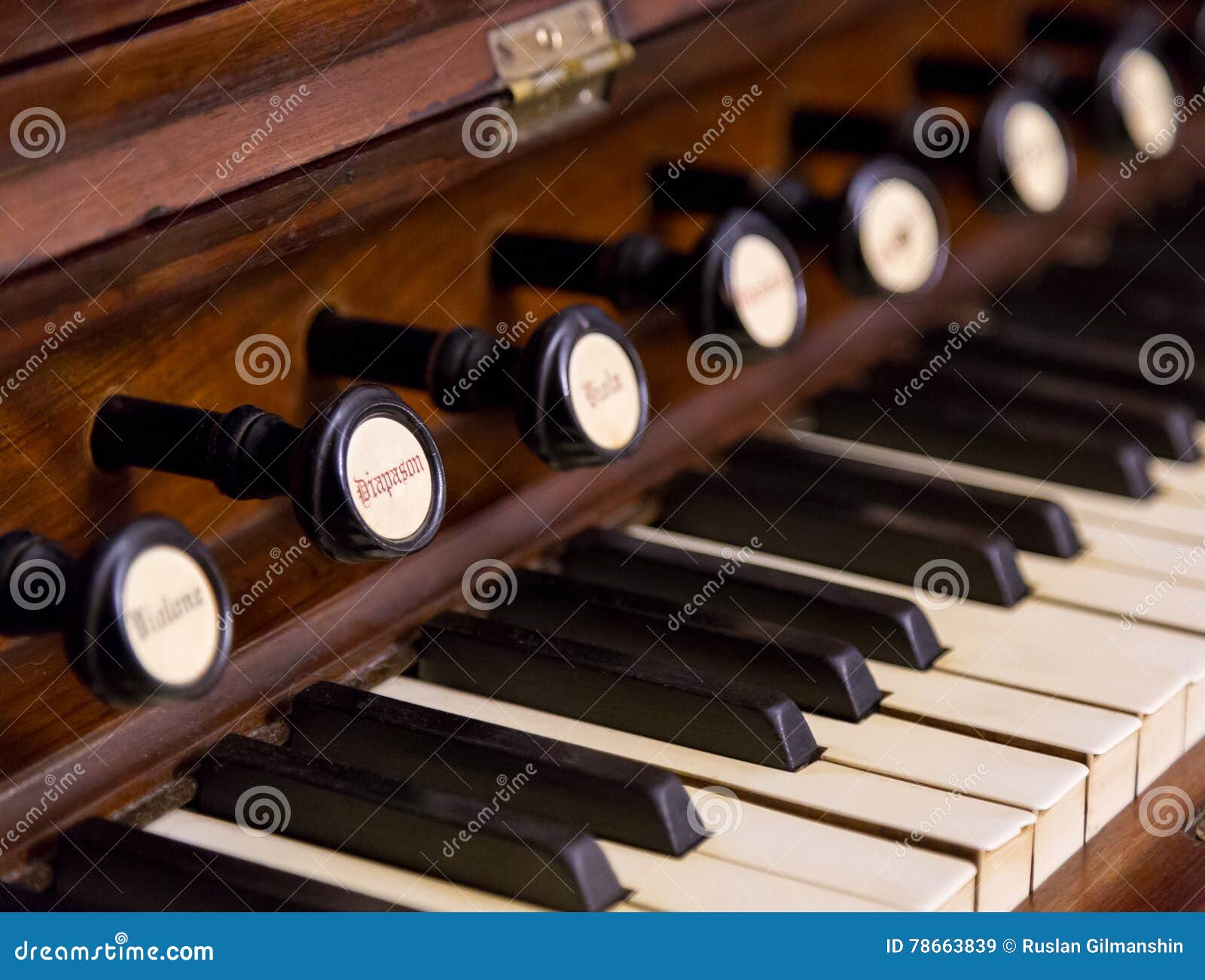 Close-up of Antique Reed Organ Harmonium Stock Image - Image of country ...