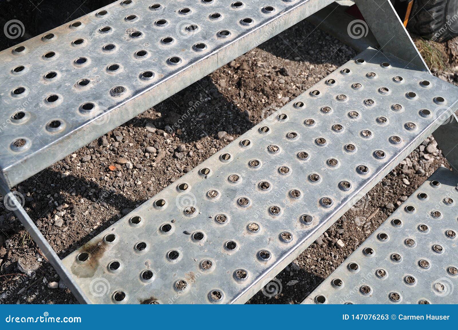 Close-up of Antislip Steps of Perforated Metal Plates Stock Image ...