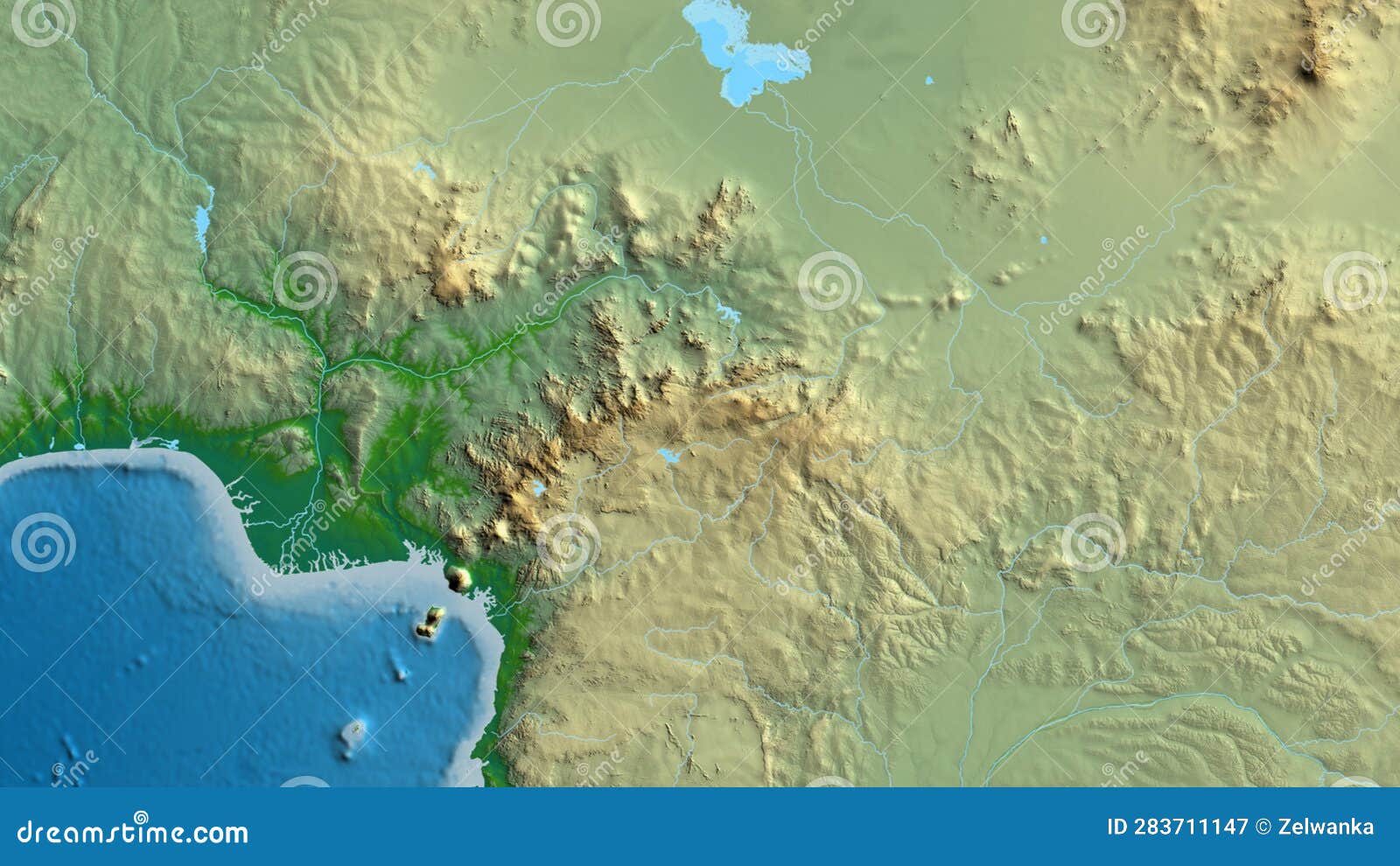 Cameroun Area. Satellite Map Royalty-Free Stock Photography ...
