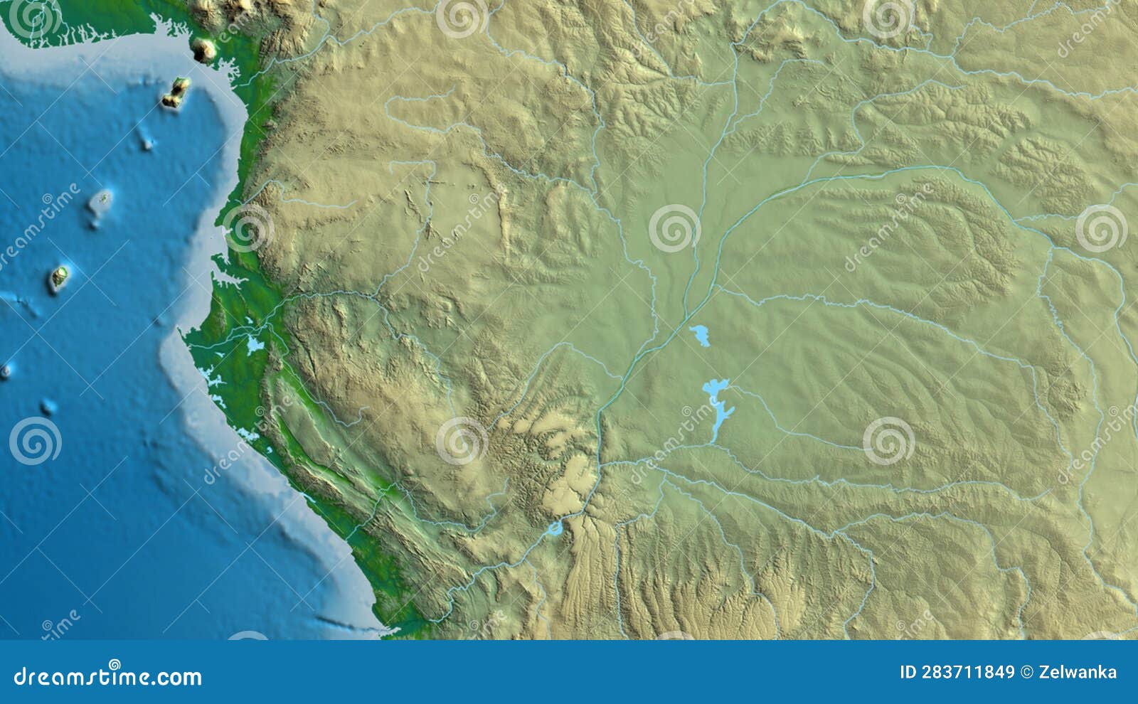 Republic of the Congo Area. Physical Map Stock Illustration ...