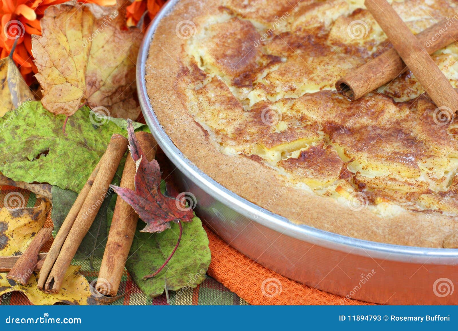 Close Up of Apple Kuchen Cake in Autumn Setting Stock Image - Image of ...