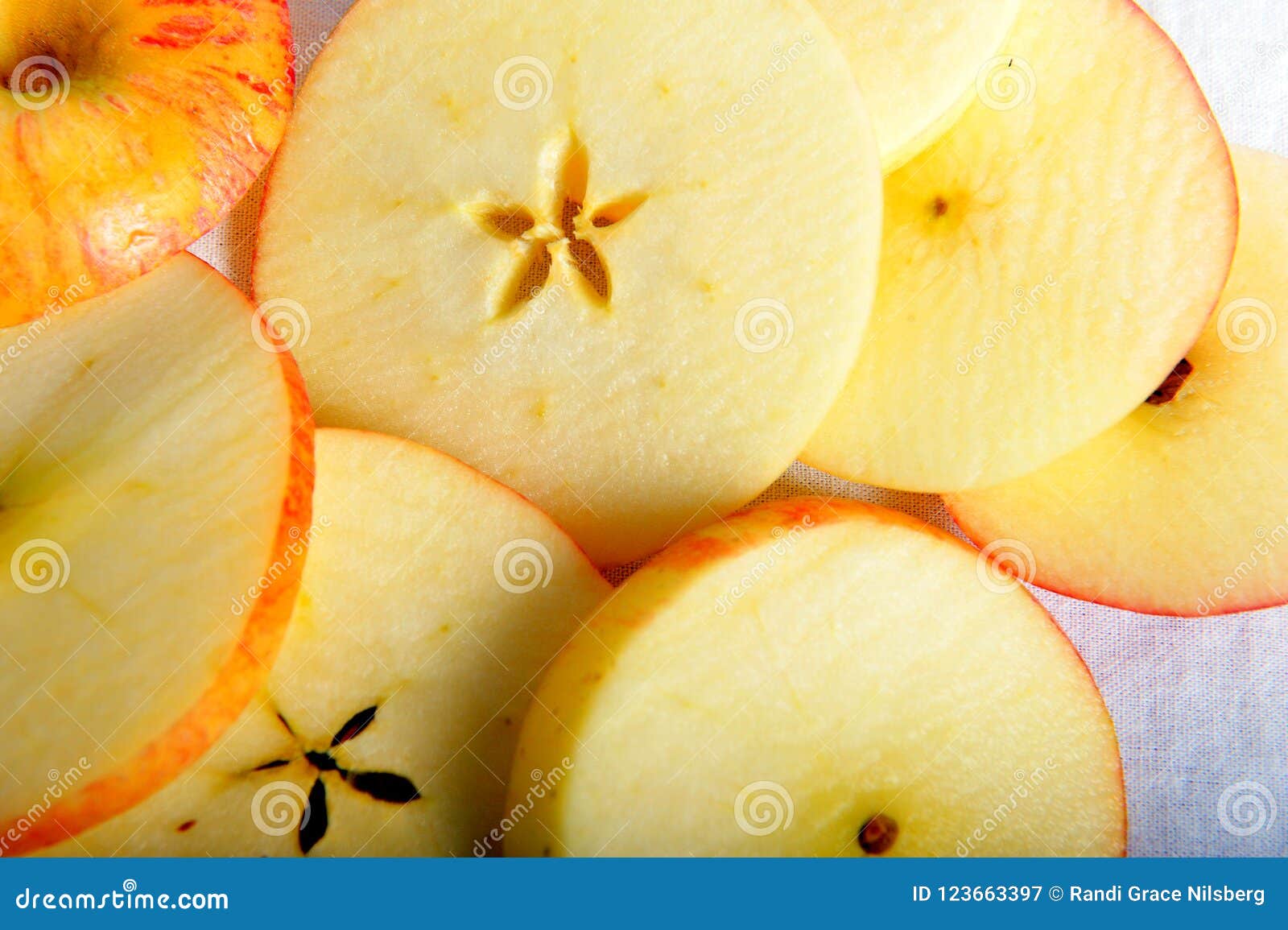 Close up of apple slices stock image. Image of refreshing - 123663397