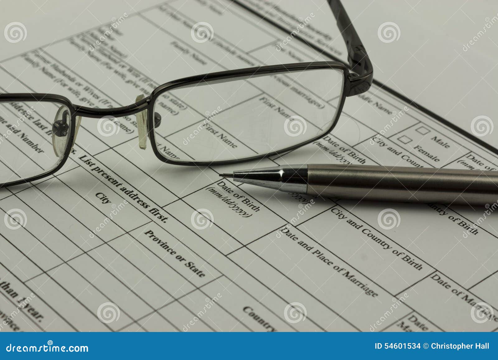 Close Up of an Application Form Stock Photo - Image of document ...