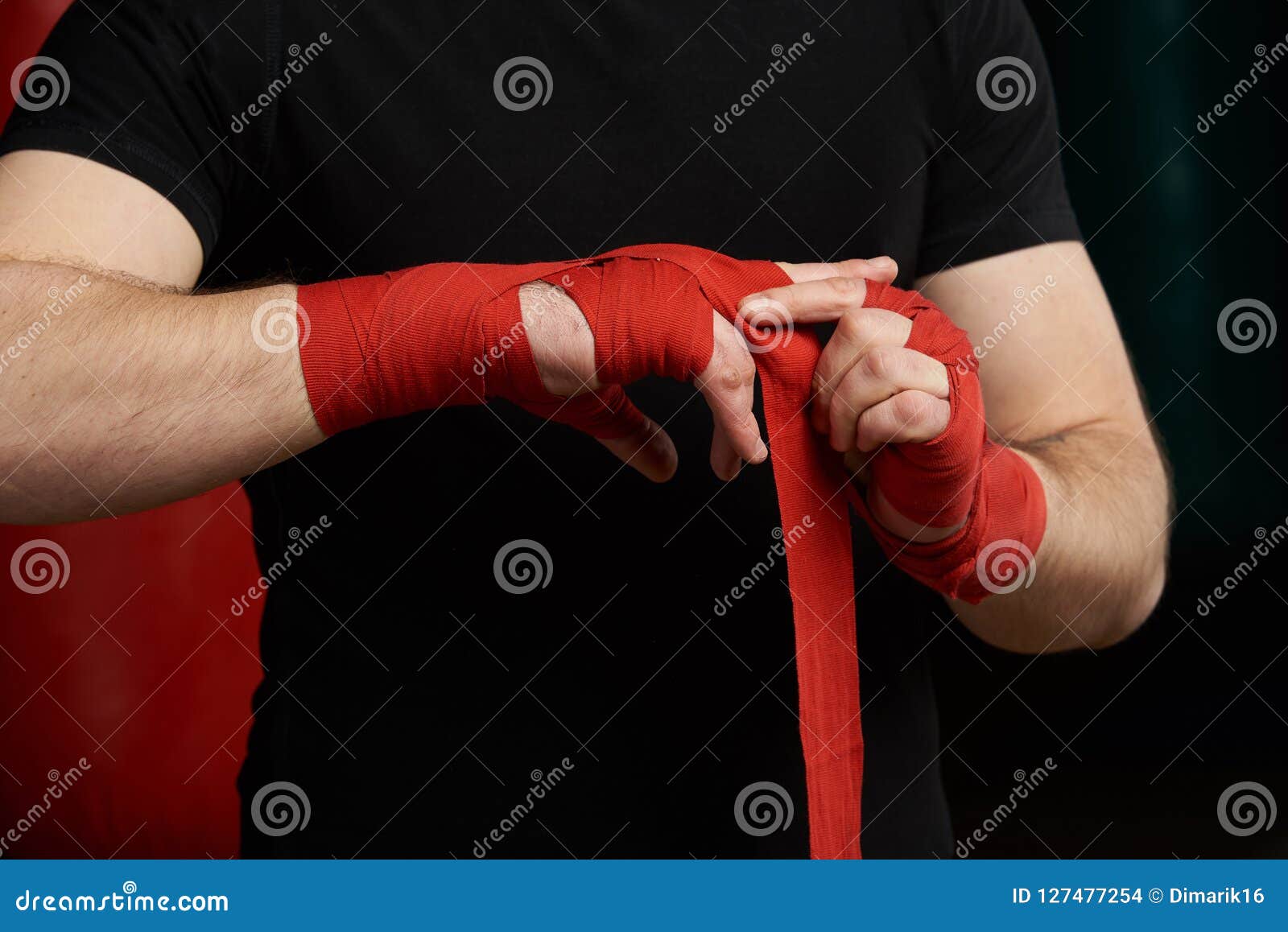 Close-up of Applying Boxing Bandage Stock Photo - Image of male ...