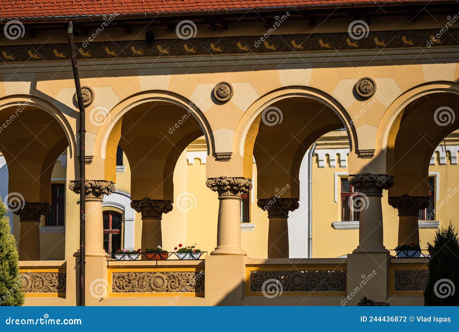 Close Up of Architectural Details of Elegant Facade Building Stock ...