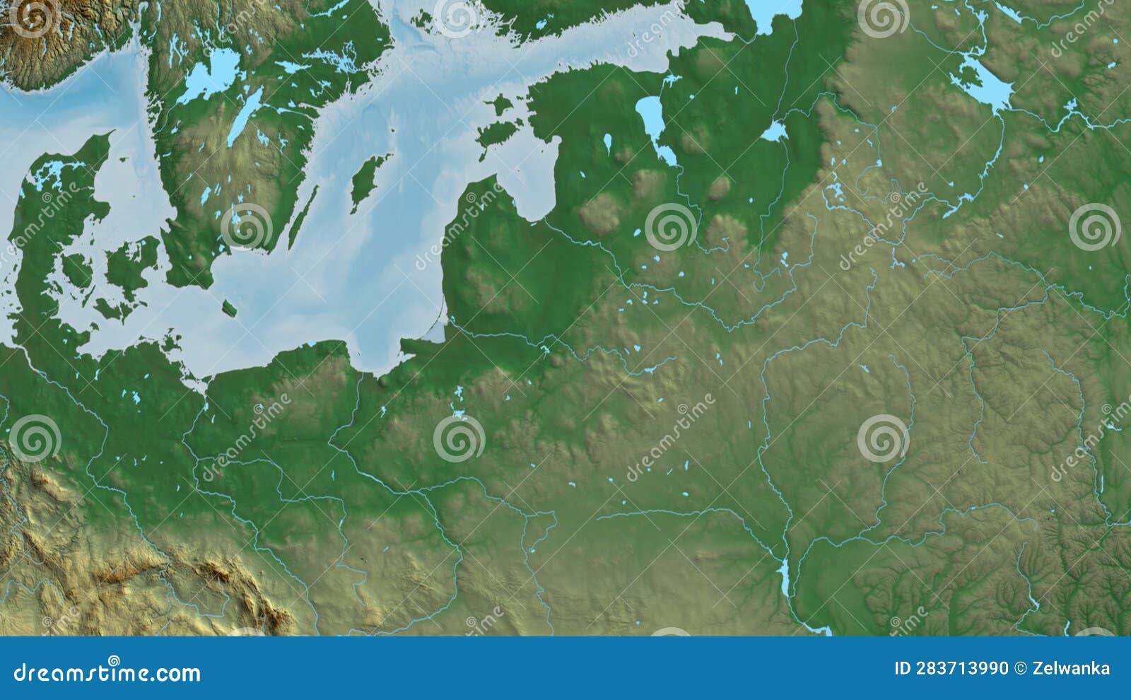 Lithuania area. Relief map stock illustration. Illustration of russia ...