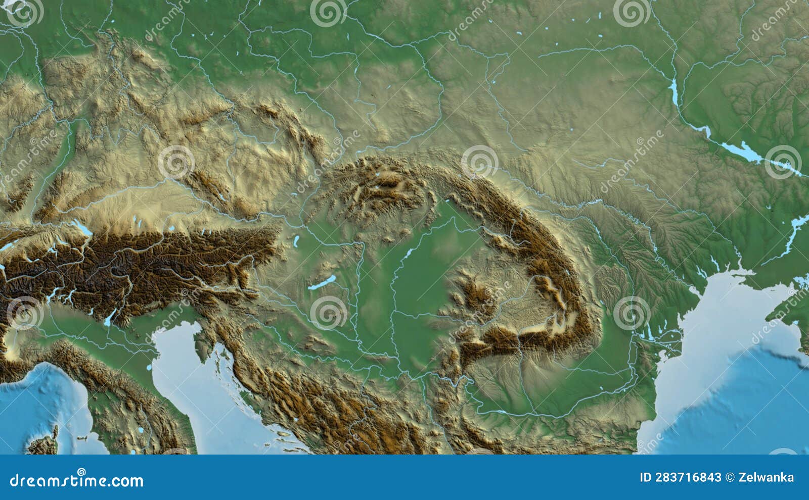 Slovakia area. Relief map stock illustration. Illustration of globe ...