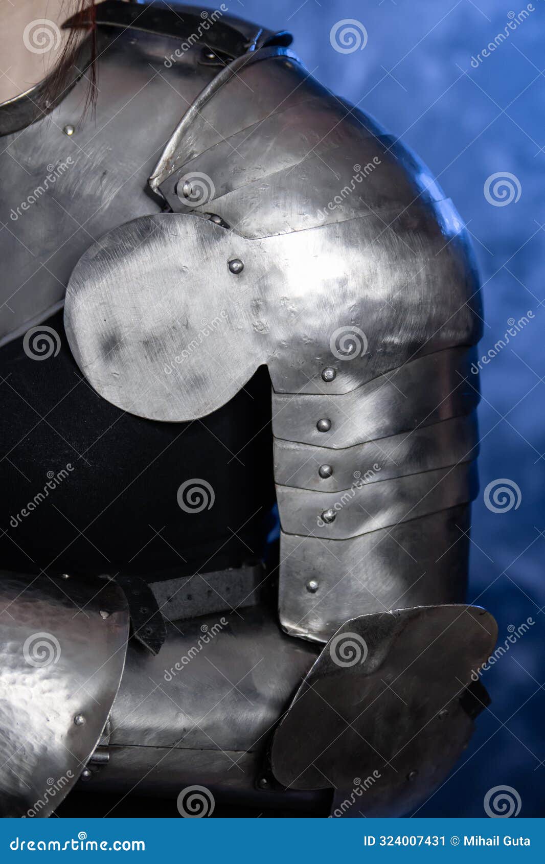 Close-up of Armor, Knight S Steel Hands on an Abstract Background Stock ...