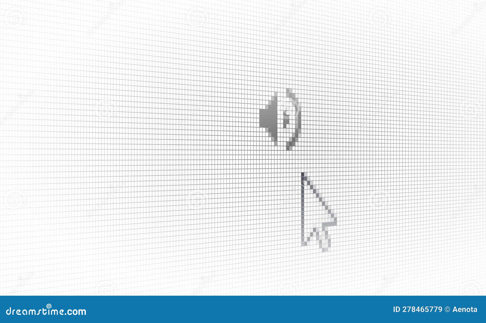 Close Up Arrow Cursor and Site Sound Settings Icon Stock Vector ...