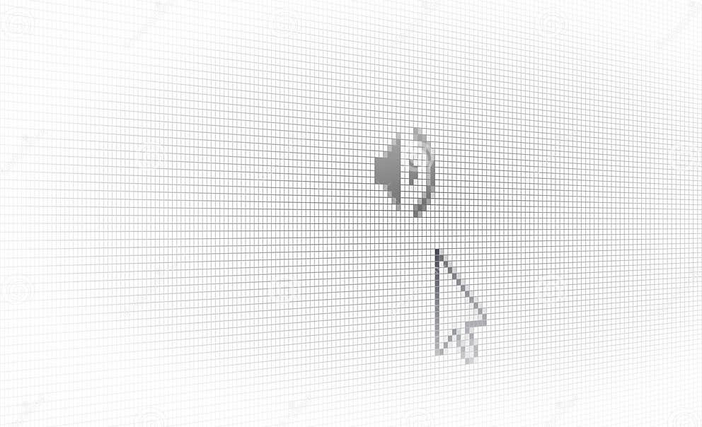 Close Up Arrow Cursor and Site Sound Settings Icon Stock Vector - Illustration of arrow, matrix ...