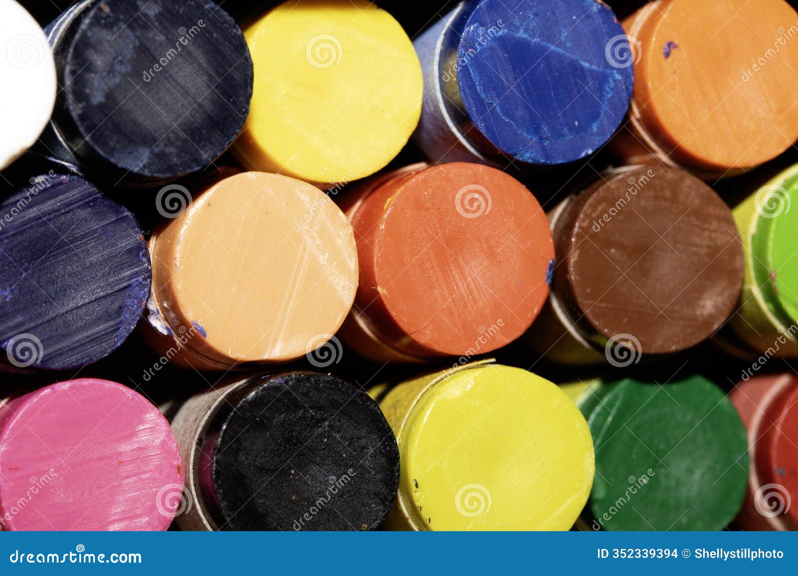 Close Up of Art Oil Crayon Sticks in Different Colours Stock Photo ...
