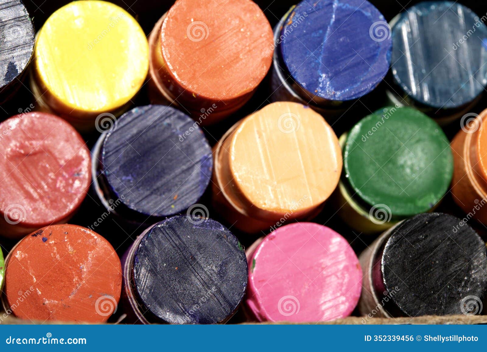 Close Up of Art Oil Crayon Sticks in Different Colours Stock Photo ...