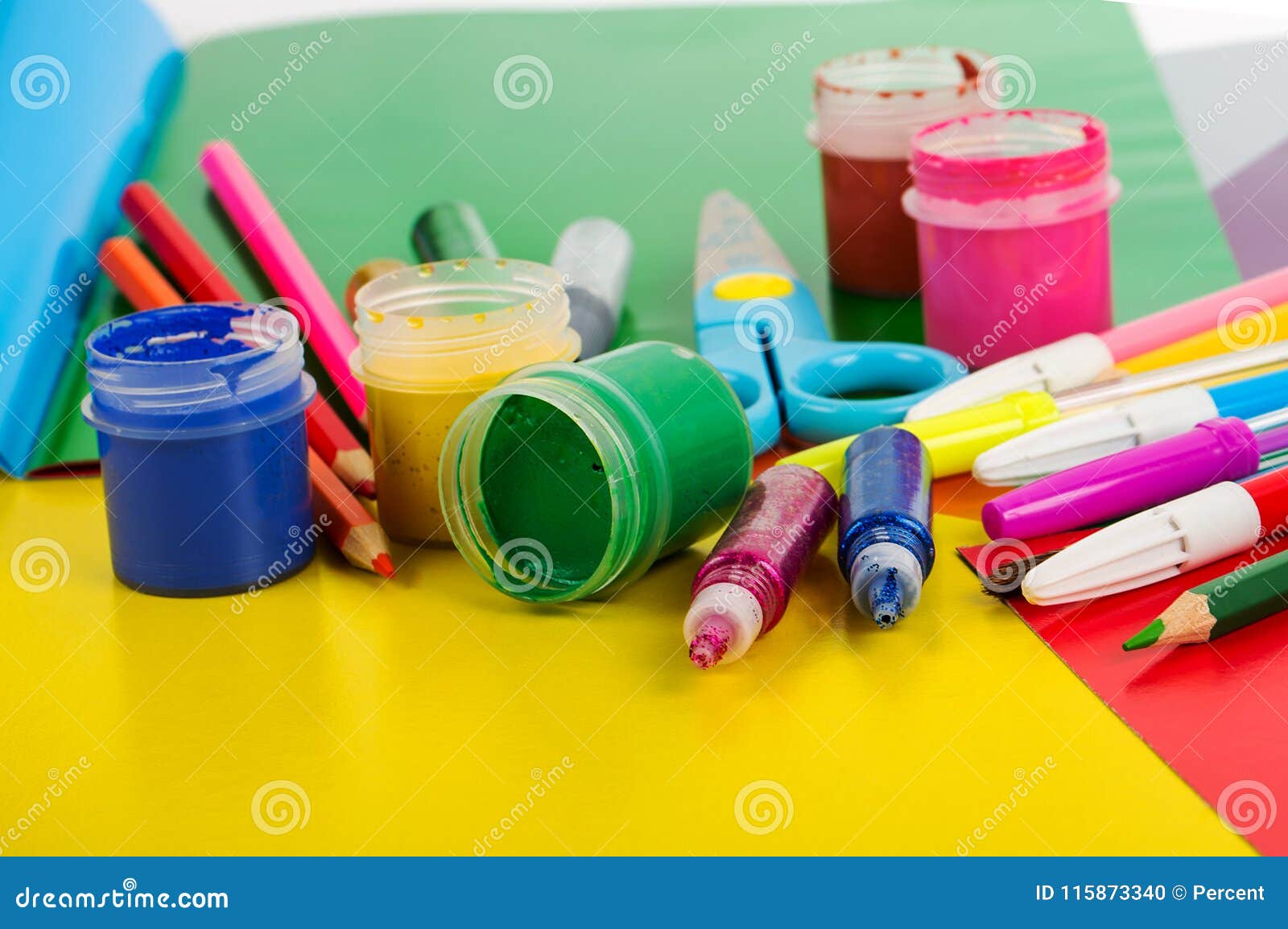 Art Supplies for Creative Work Stock Photo - Image of paint, gouache ...