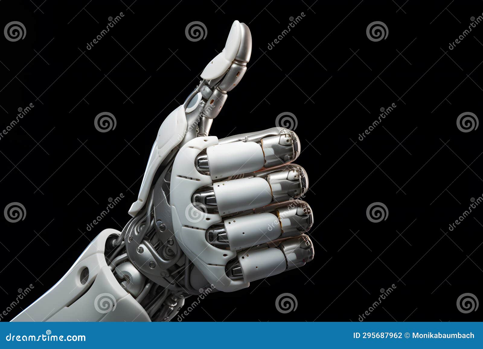 Close Up of Artificial Intelligence Robotic Hand Showing Thumbs Up Sign ...