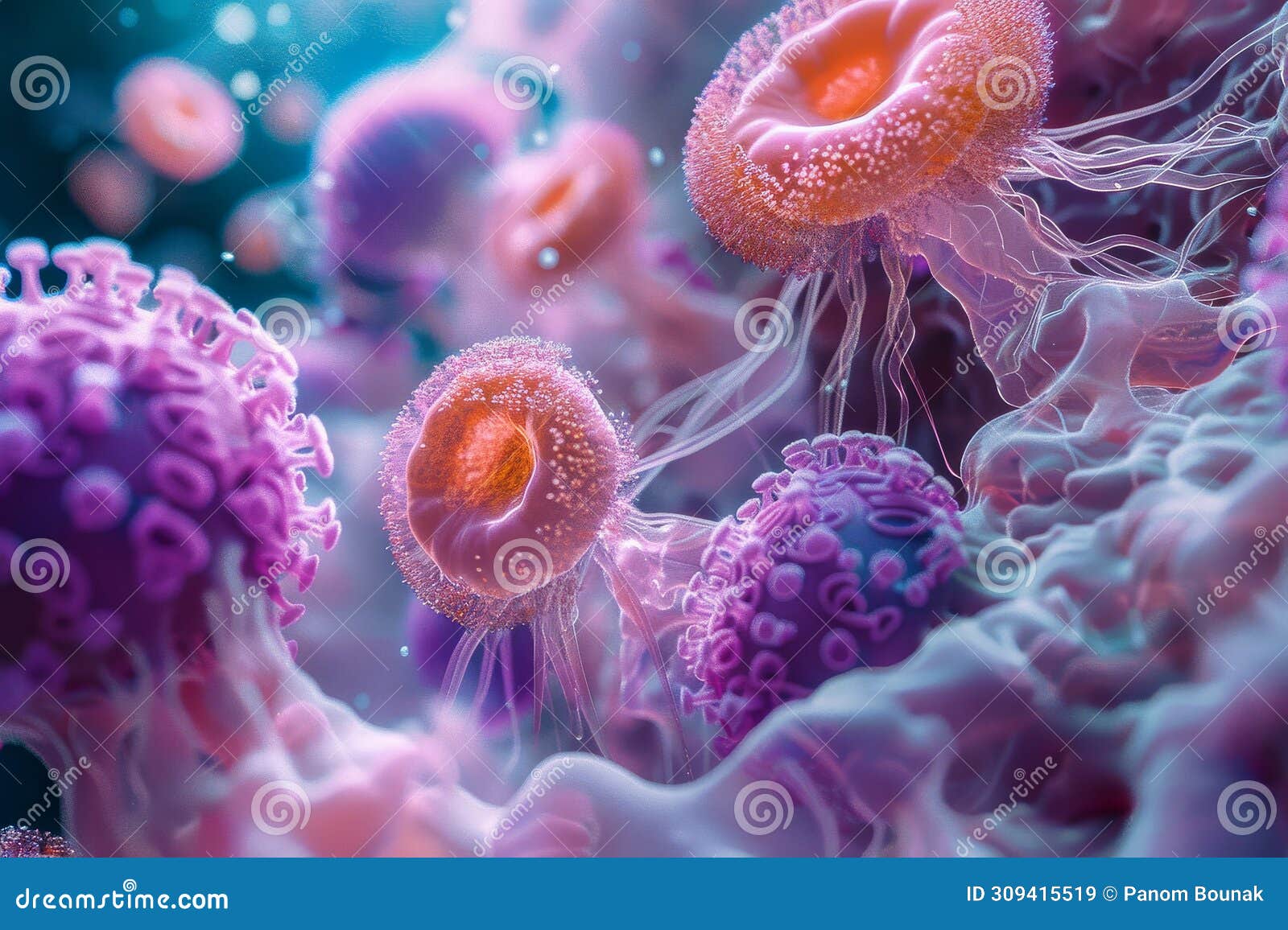 Close-up Artistic Images and Illustrations of Bacteria and Viruses ...
