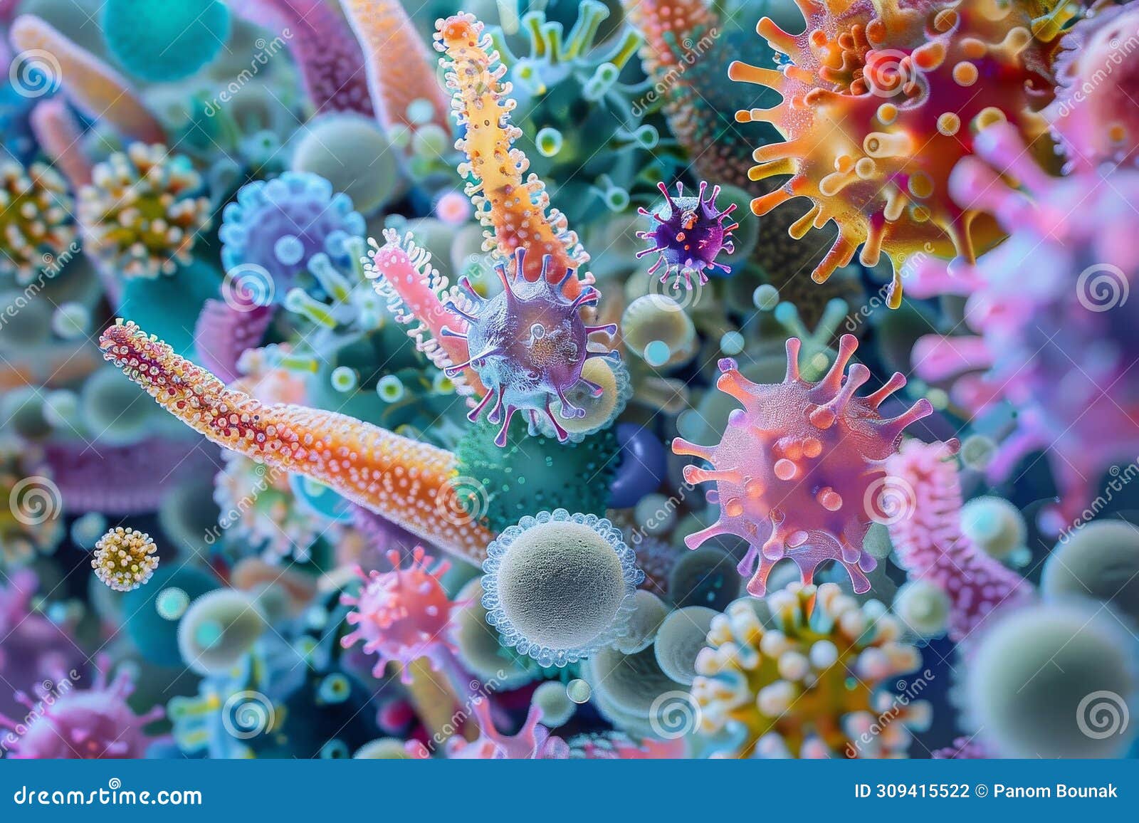 Close-up Artistic Images and Illustrations of Bacteria and Viruses ...