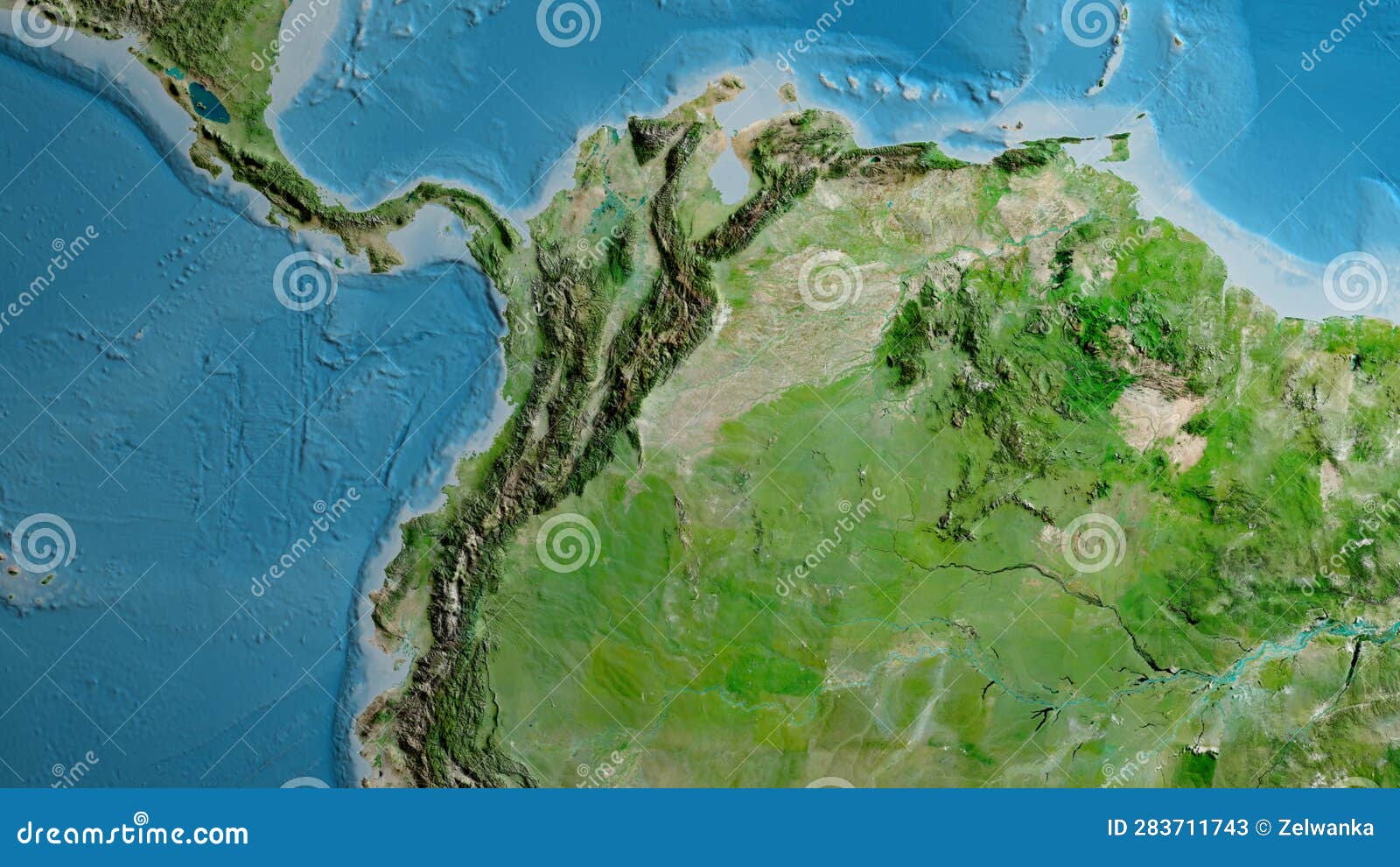 Colombia Area. Satellite Map Stock Illustration - Illustration of ...